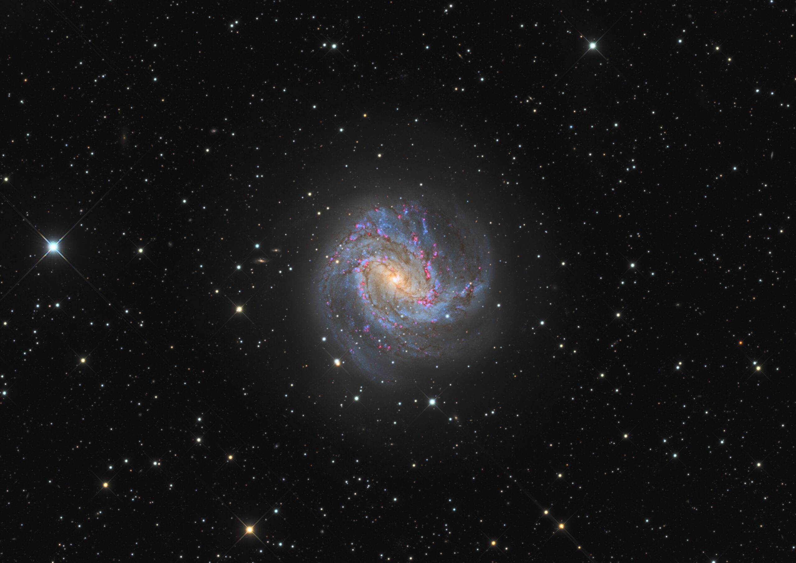 きれい目に仕上げました。M83 南の回転花火銀河 | たのしい天体観測